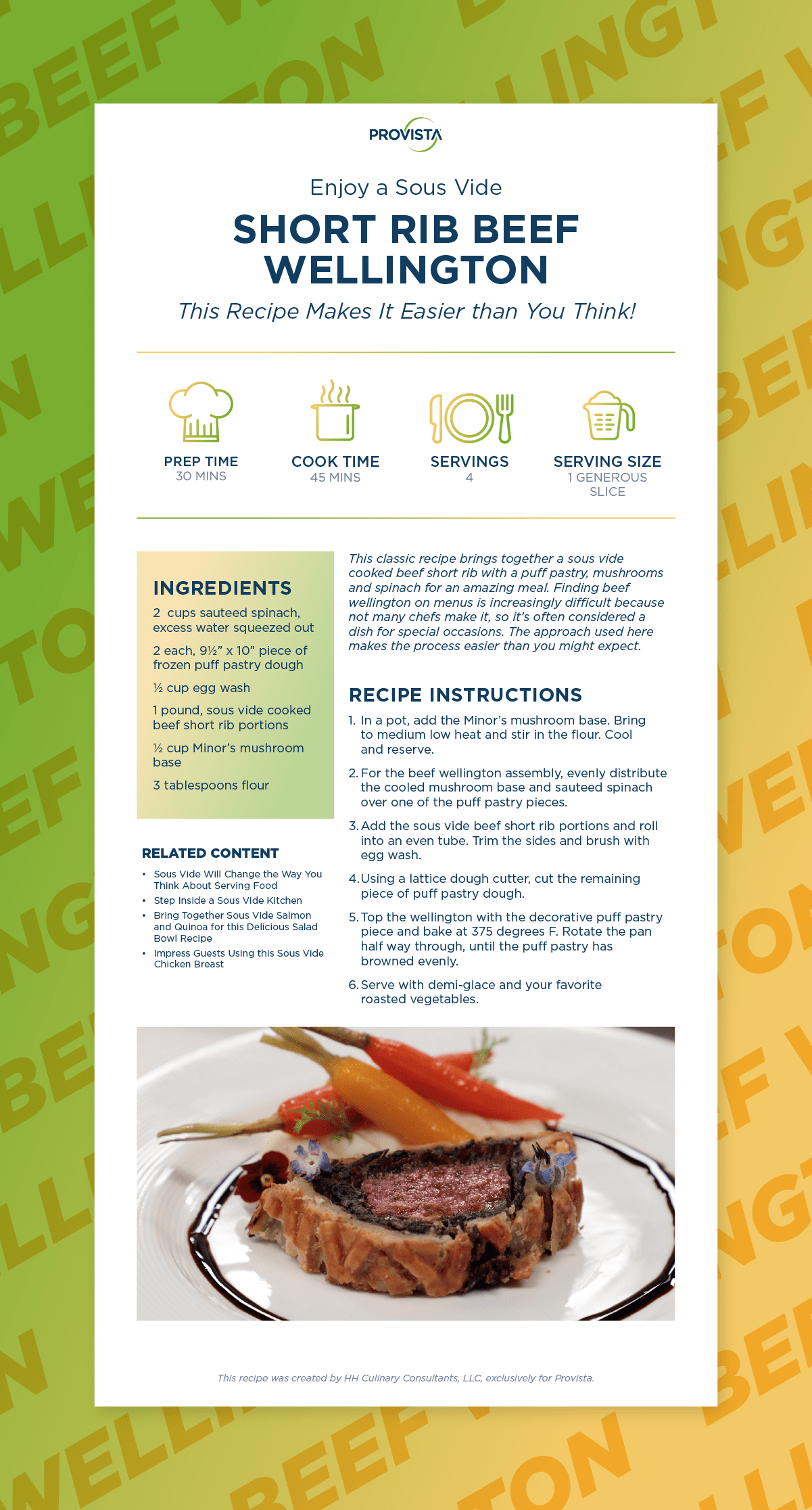Enjoy a Sous Vide Short Rib Beef Wellington | Provista
